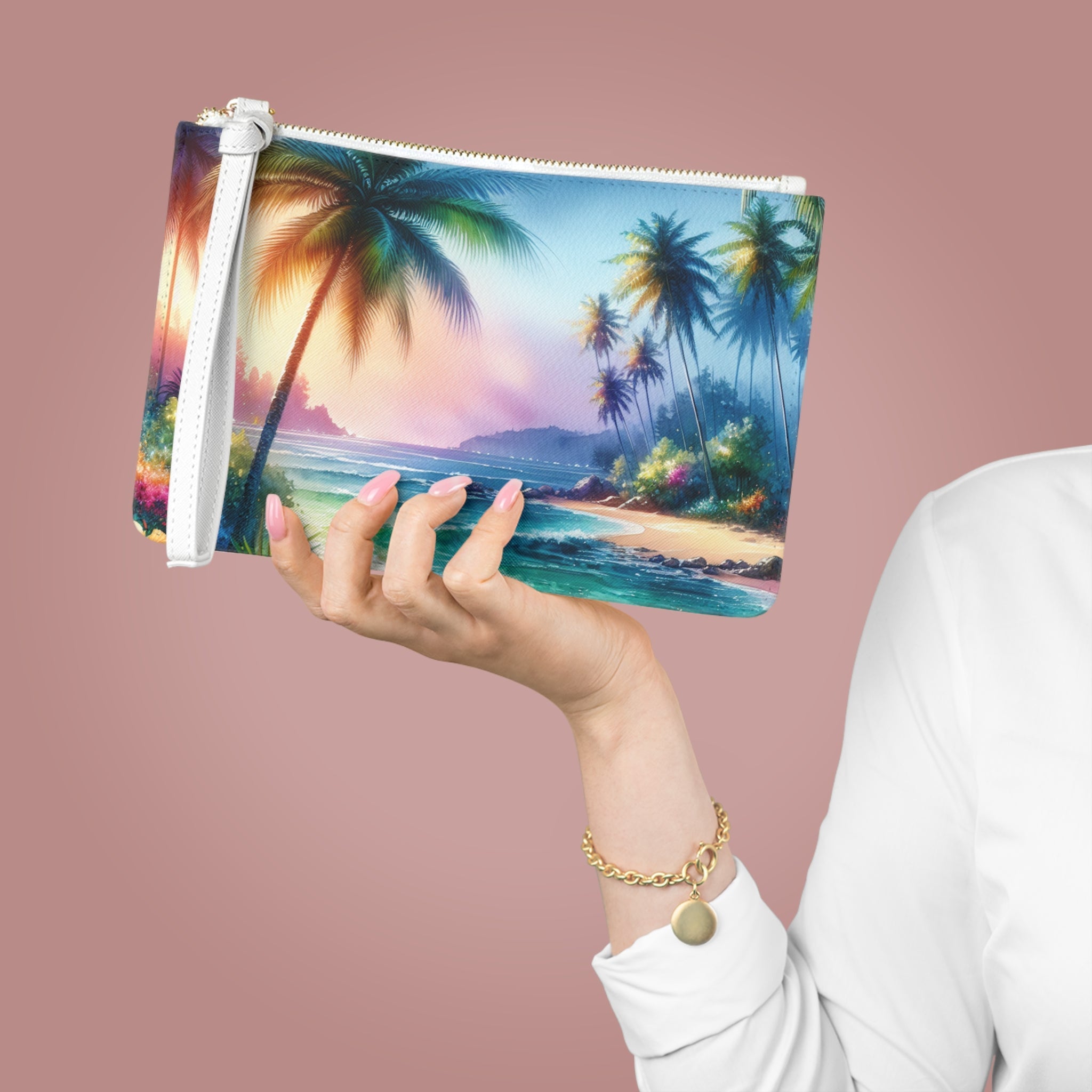 Tropical Clutch Purse Bags Made of Faux Leather; Original Beach Designs ...