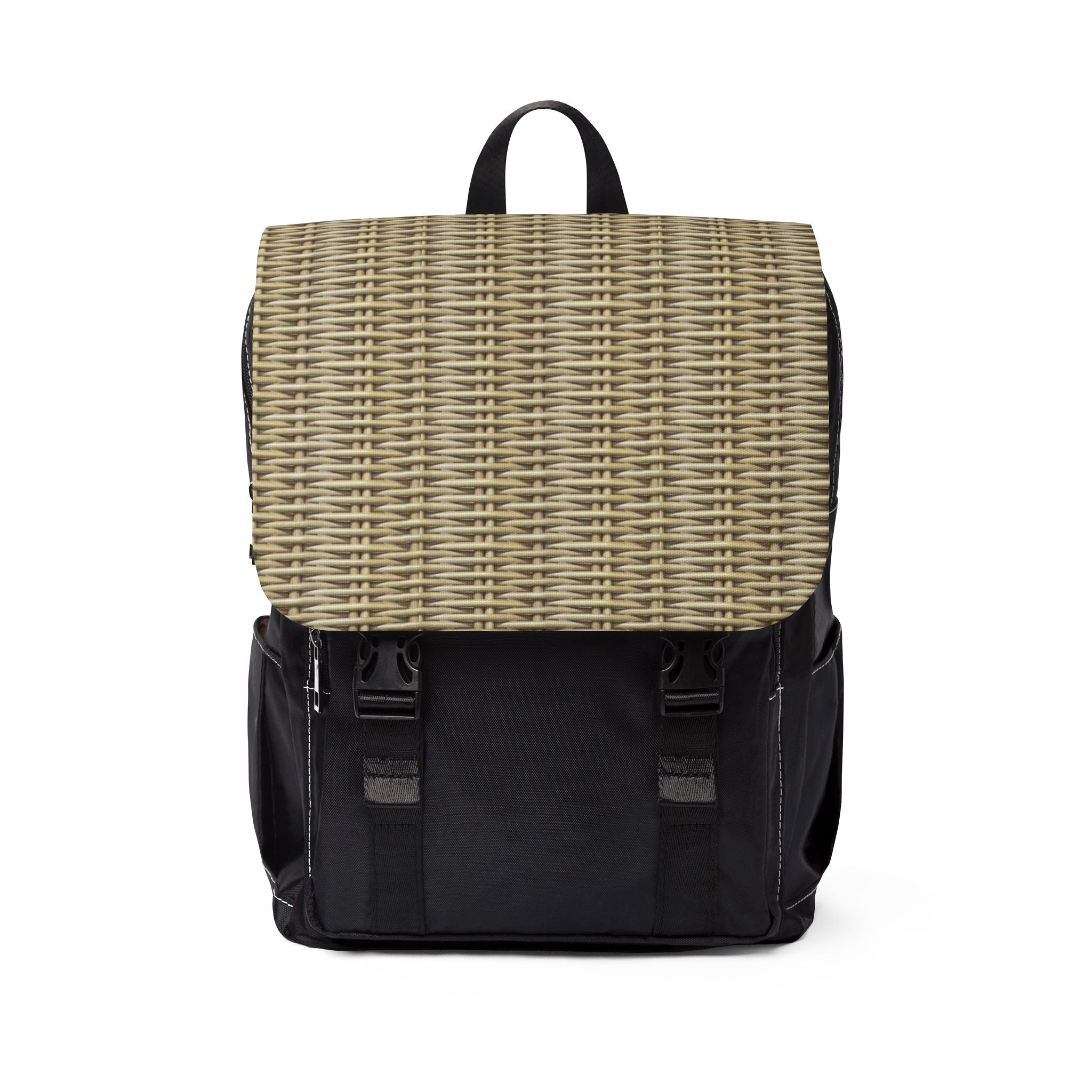 Flat Wicker Beach Weave Casual Backpack - Perfect for Everyday Adventu ...